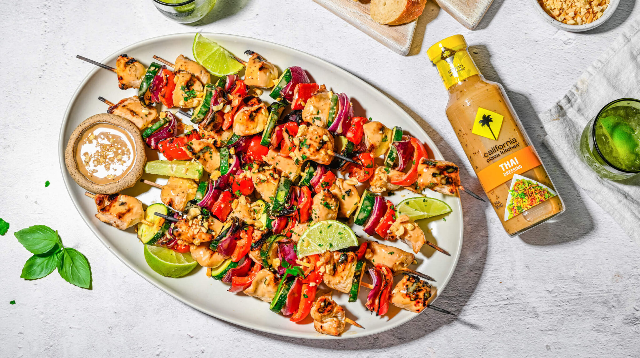 Chicken Vegetable Kebabs Recipe - CPK Thai Dressing